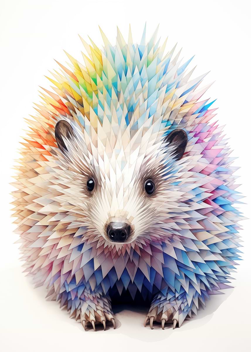 'Hedgehog Geometry' Poster, picture, metal print, paint by Boot Hill ...