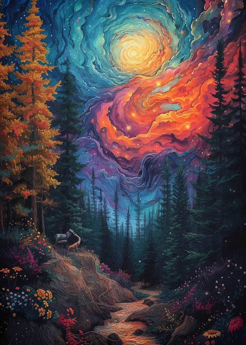 'Celestial Wilderness ' Poster, picture, metal print, paint by Eira ...