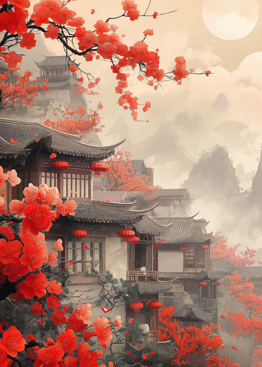 'Chinese Landscape ' Poster, picture, metal print, paint by Anime ...