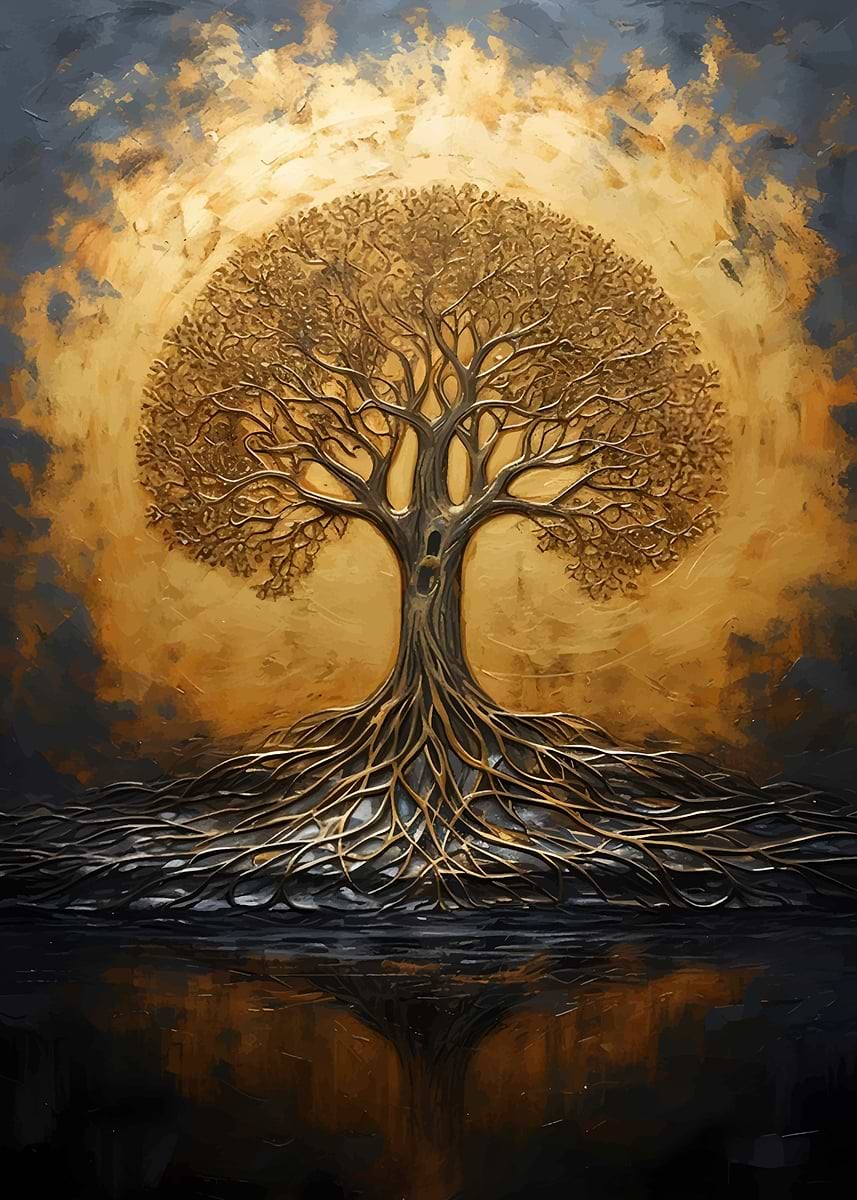 'Gold tree of life' Poster, picture, metal print, paint by Dream Land ...