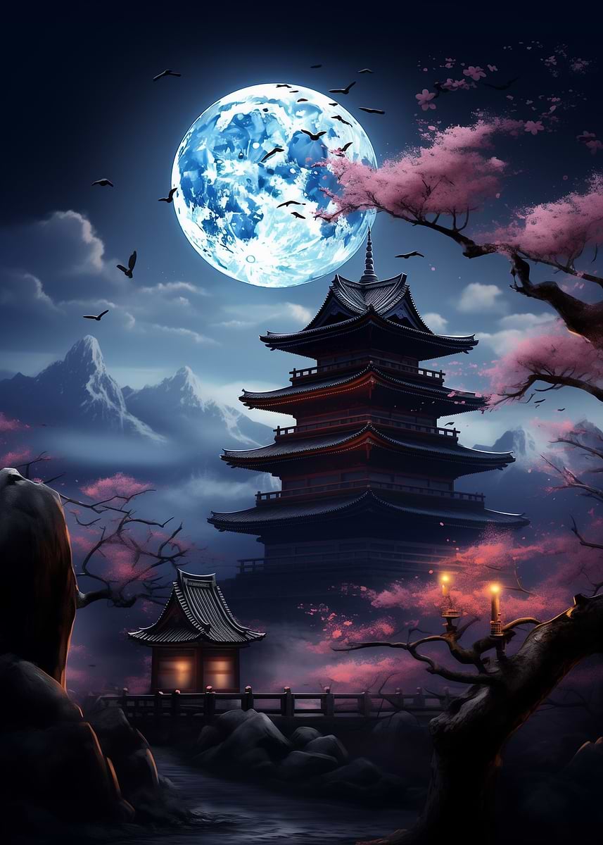 'Japanese Night' Poster, picture, metal print, paint by Zakaria Store ...