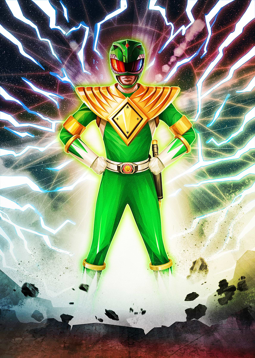 'Mighty Green Ranger' Poster, picture, metal print, paint by Power ...