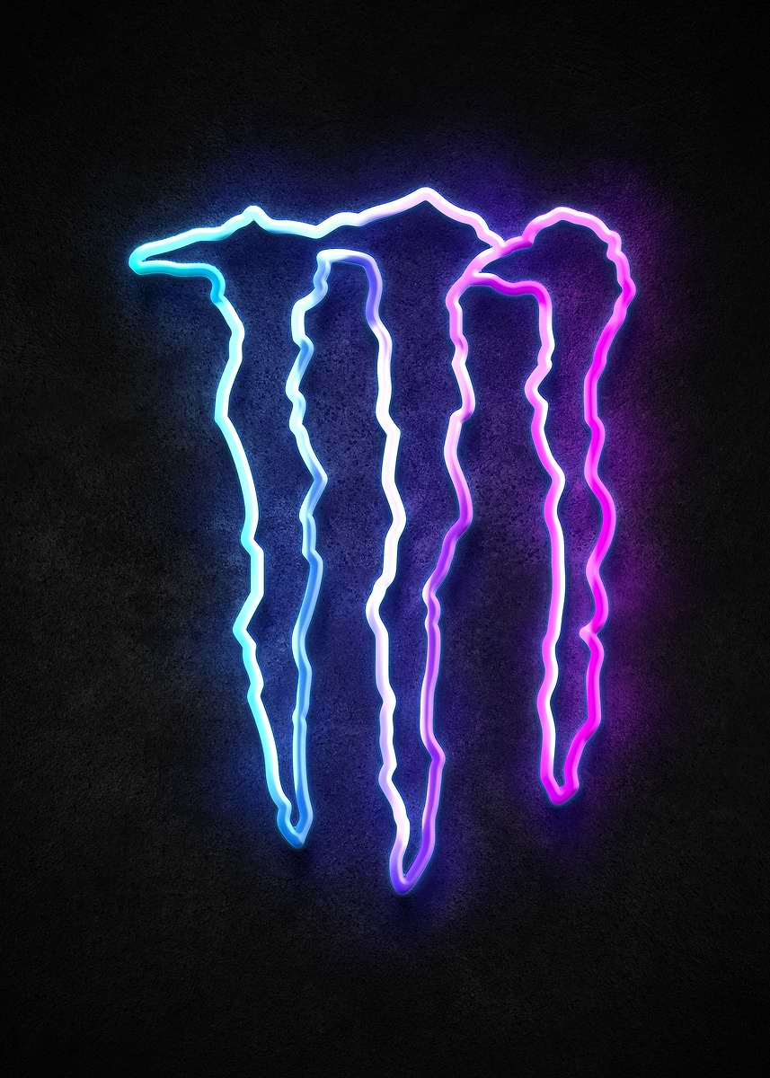 Neon Blue Monster Logo Advpro Godzilla Japanese Kaiju Monster Art Neon