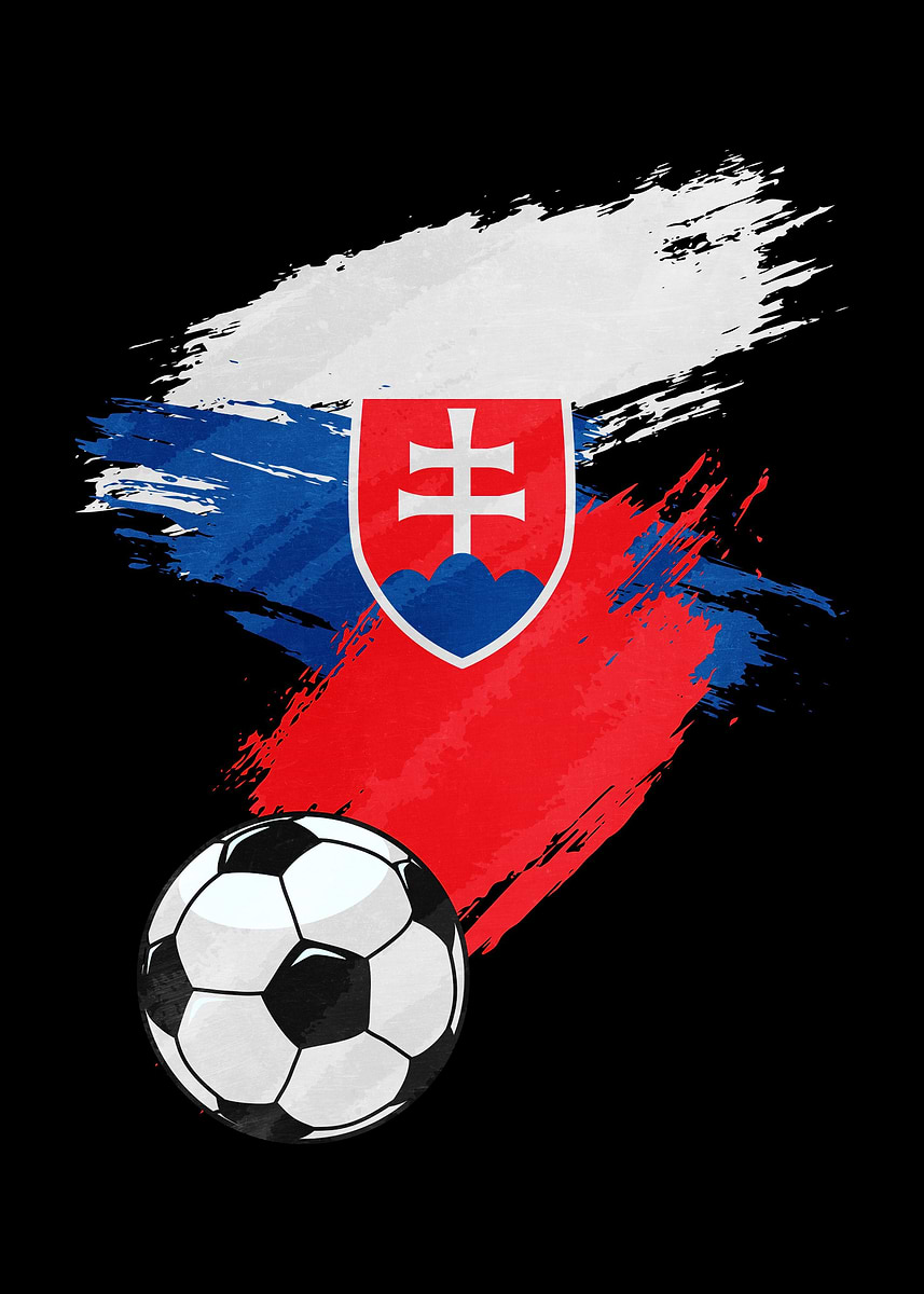 'Slovakia Flag Soccer' Poster, picture, metal print, paint by Henning ...