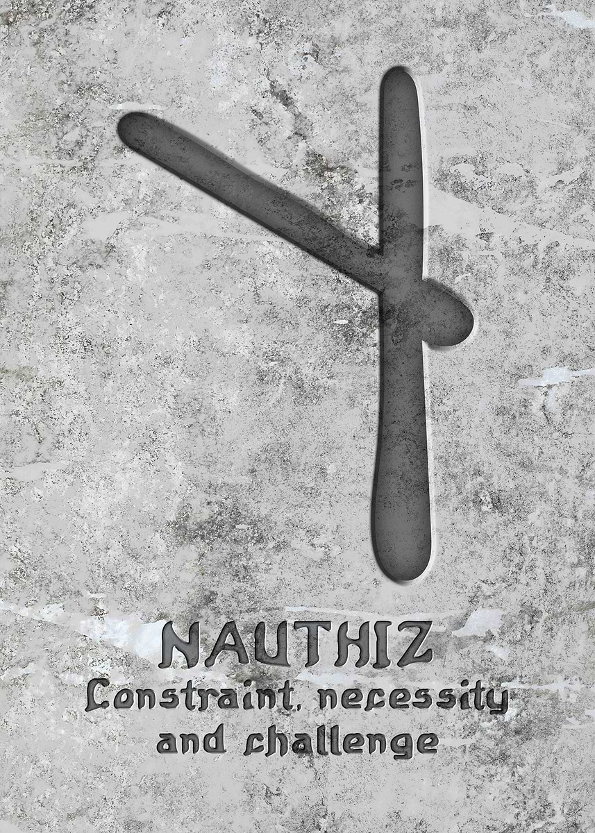 'Nauthiz Rune Symbol' Poster, picture, metal print, paint by ...