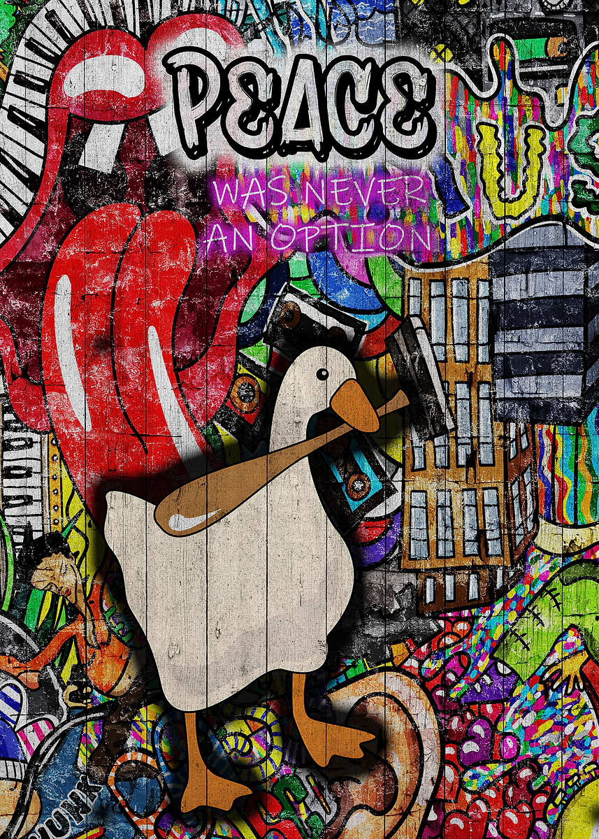'Pop art Meme Duck Canvas' Poster, picture, metal print, paint by Jamie ...