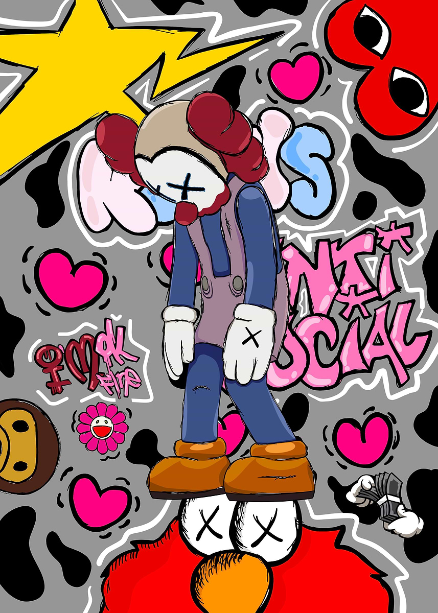 'Sad kaws' Poster, picture, metal print, paint by Biopic Studio | Displate