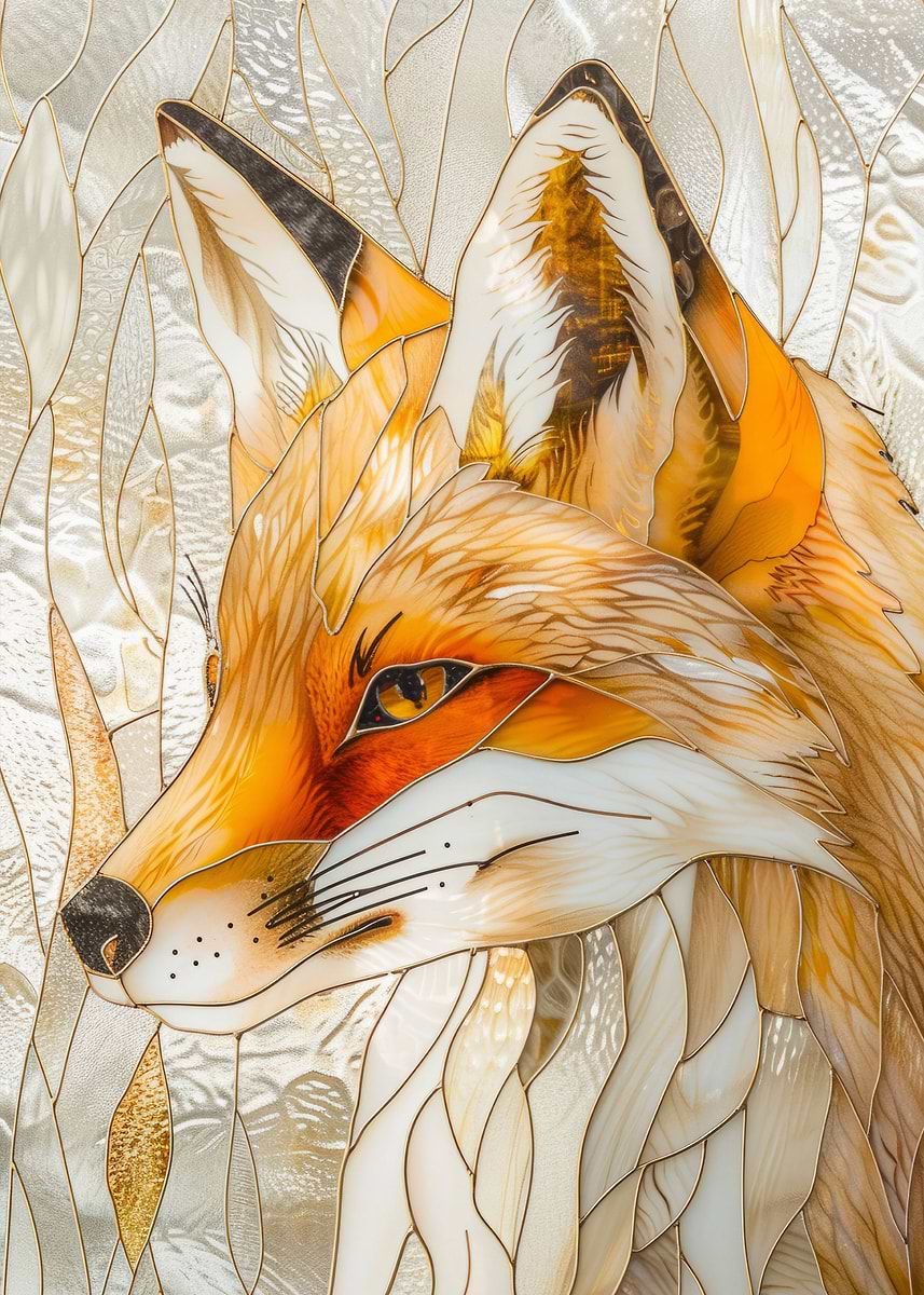 'Fox Gold Decor' Poster, picture, metal print, paint by Morgan Yon ...