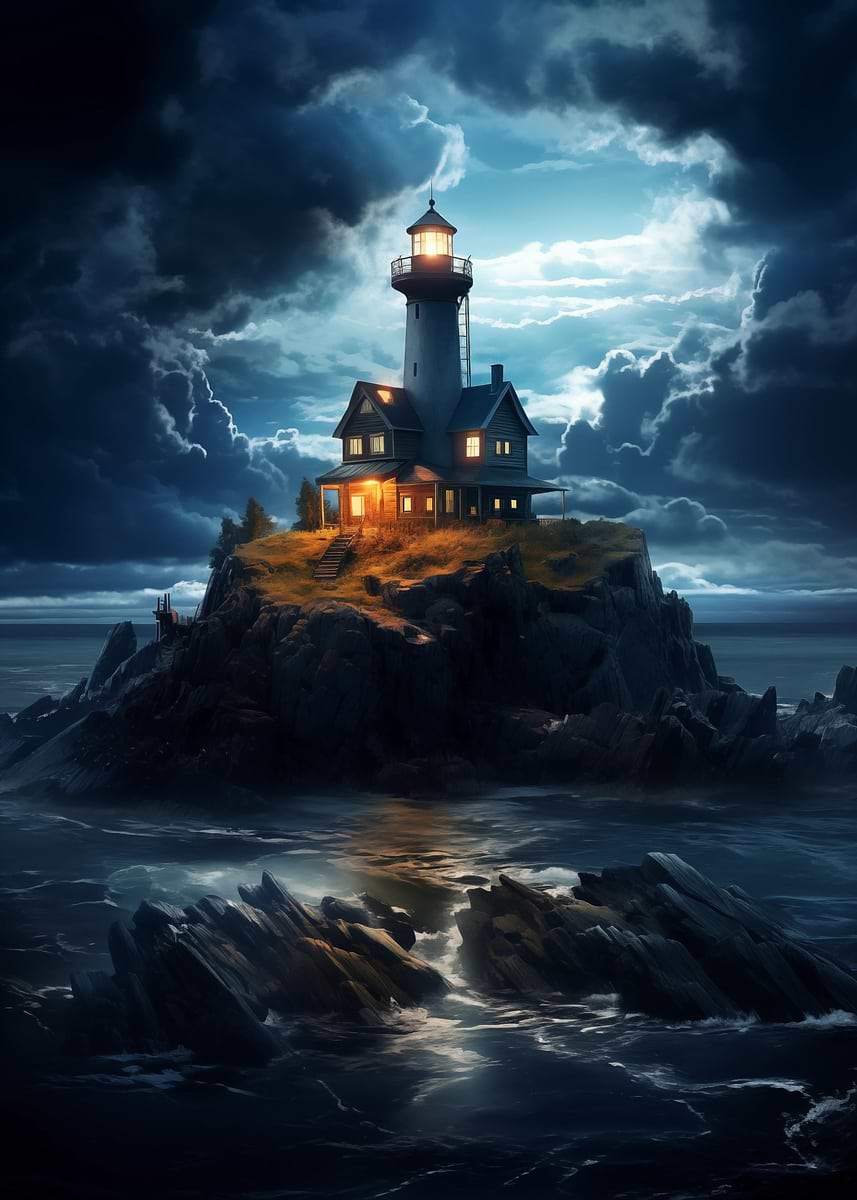 'Lighthouse' Poster, picture, metal print, paint by Aidan Pena | Displate