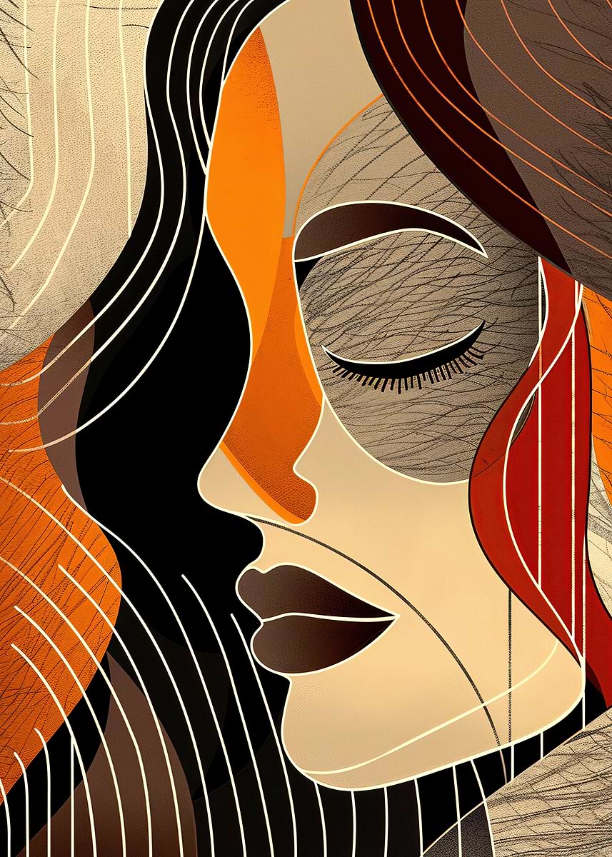 'Abstract Woman Face' Poster, picture, metal print, paint by Sbastien ...
