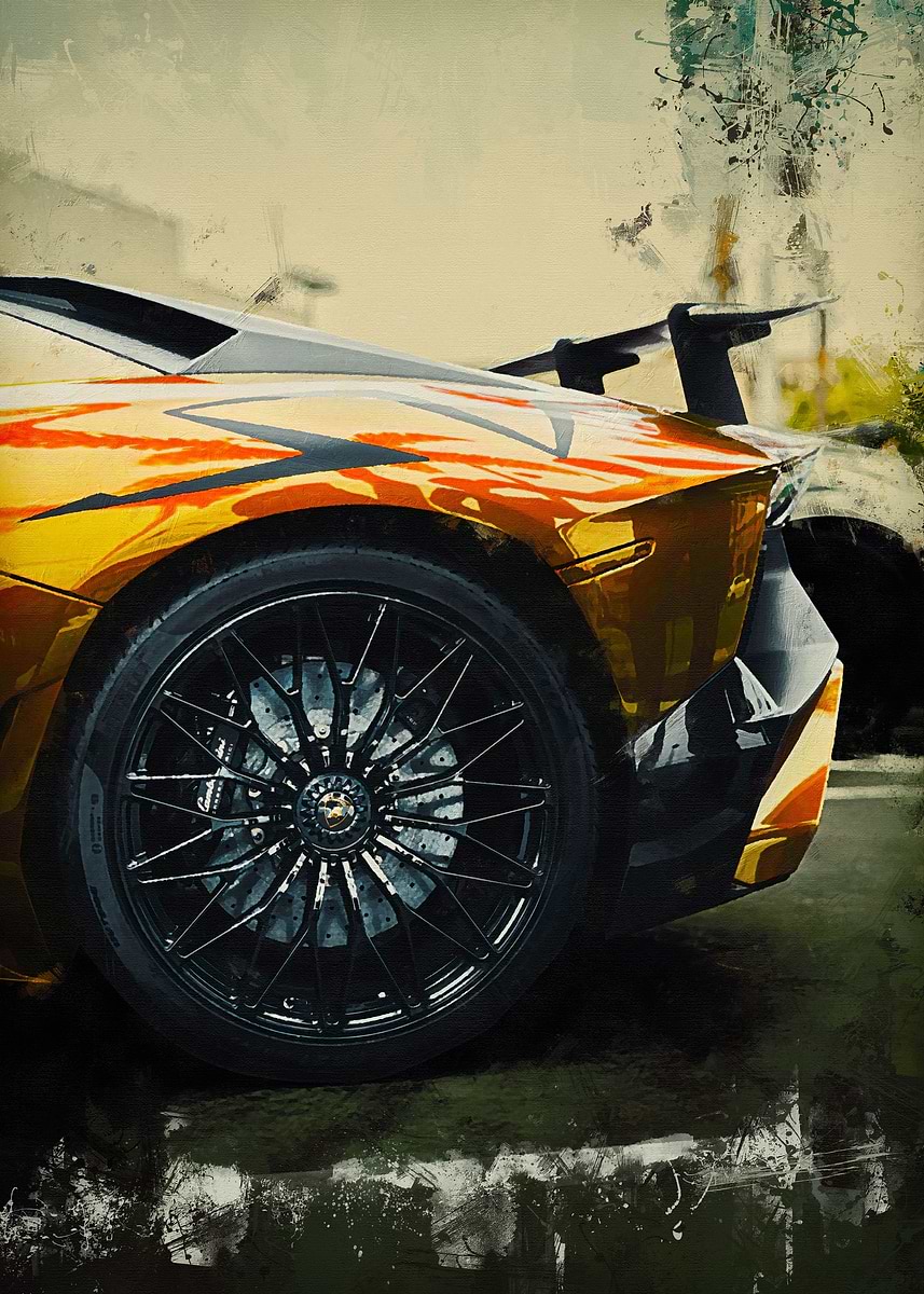 'Closeup of a Car Wheel' Poster, picture, metal print, paint by ...