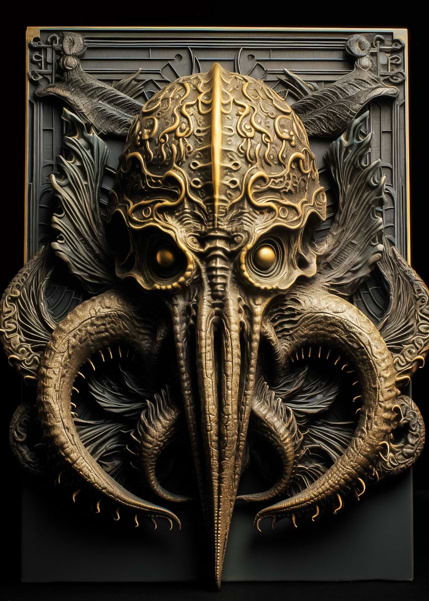 'Devil Golden Cthulhu' Poster, picture, metal print, paint by Luong ...