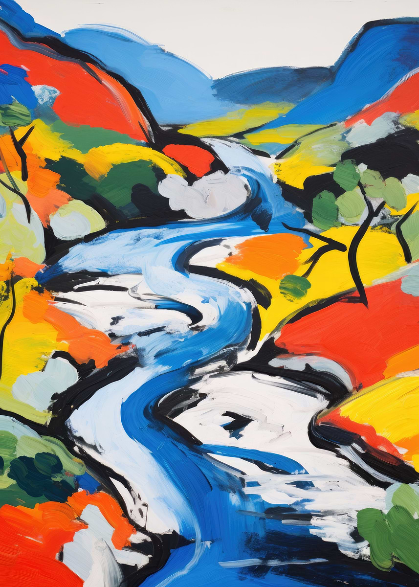 'Abstract Painting River' Poster, picture, metal print, paint by Shaon ...