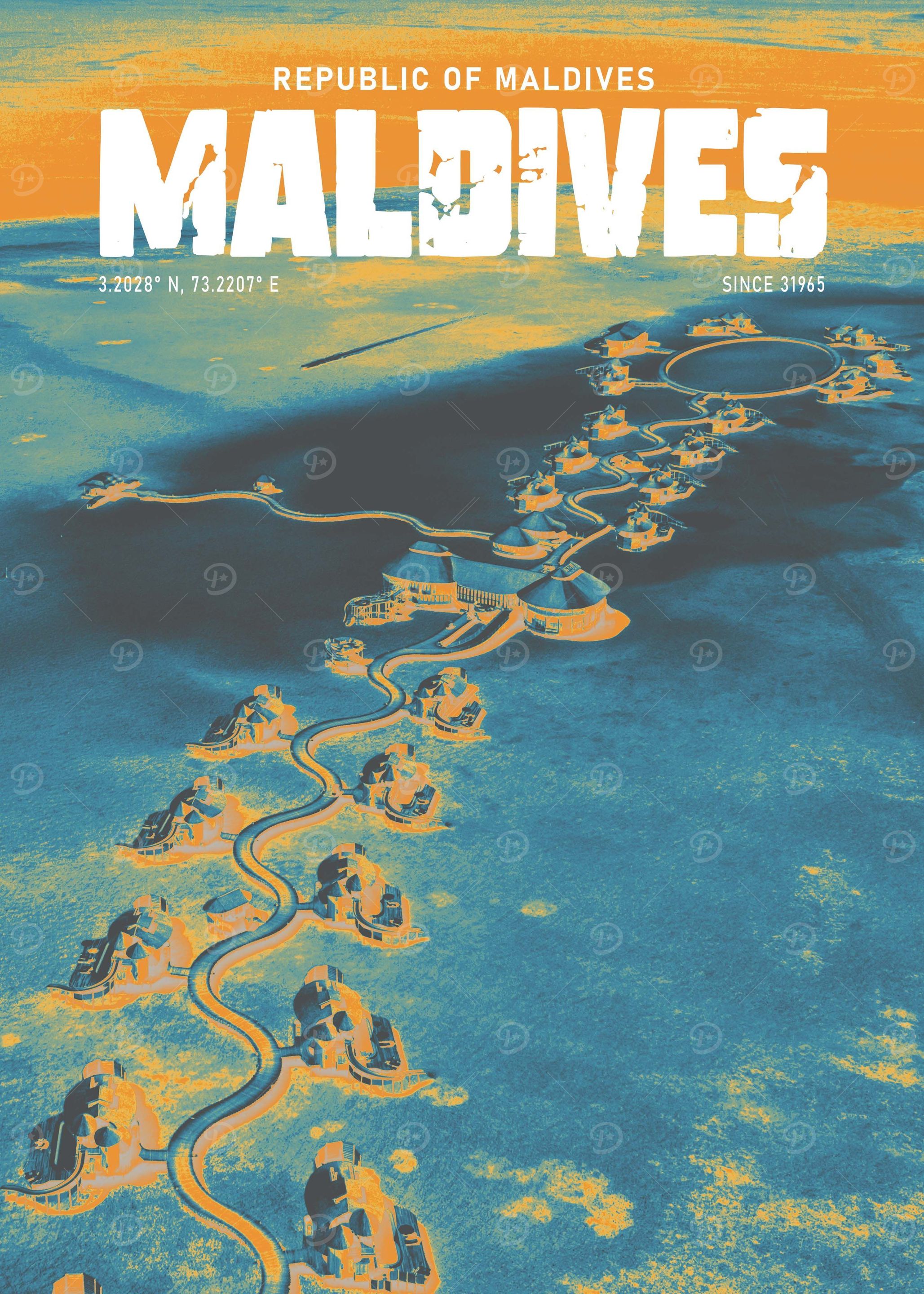 'Maldives' Poster, picture, metal print, paint by Ridwanart | Displate