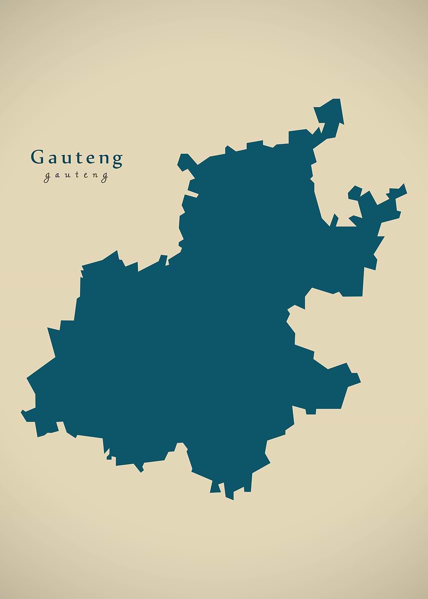 'Gauteng South Africa map' Poster, picture, metal print, paint by Ingo ...