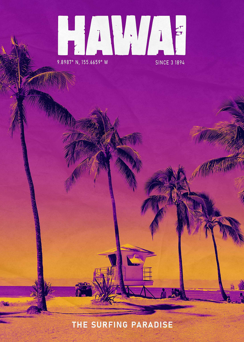'Hawaii' Poster, picture, metal print, paint by Ridwanart | Displate