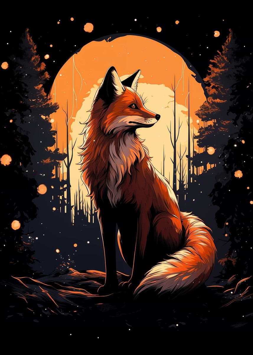 'Fox Forest Animal' Poster, picture, metal print, paint by Aidan Pena ...