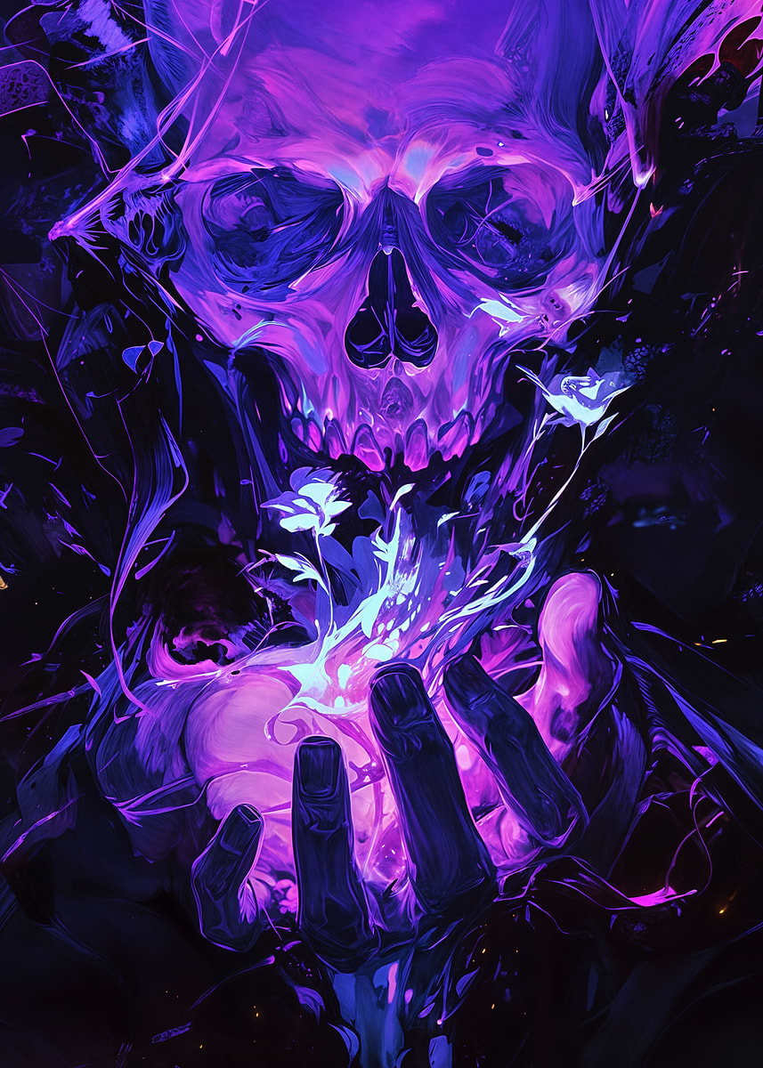 'Purple Death' Poster, picture, metal print, paint by Skozva Vuka ...