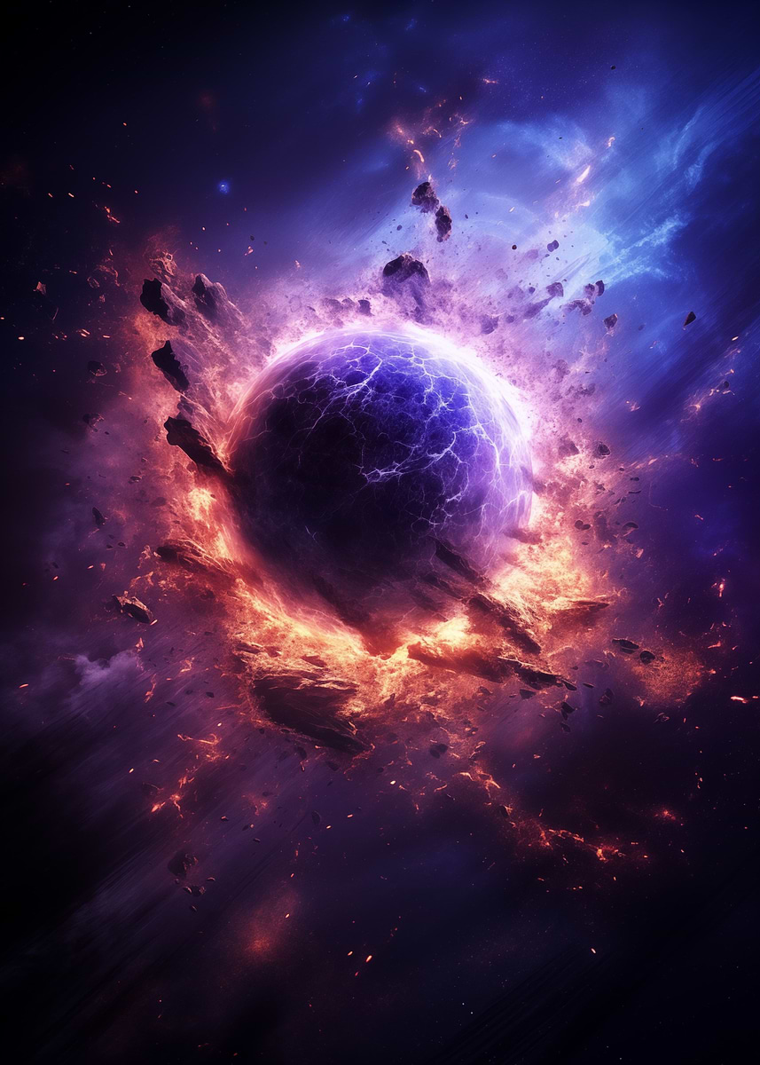 'Epic asteroid in space' Poster, picture, metal print, paint by Yuki ...