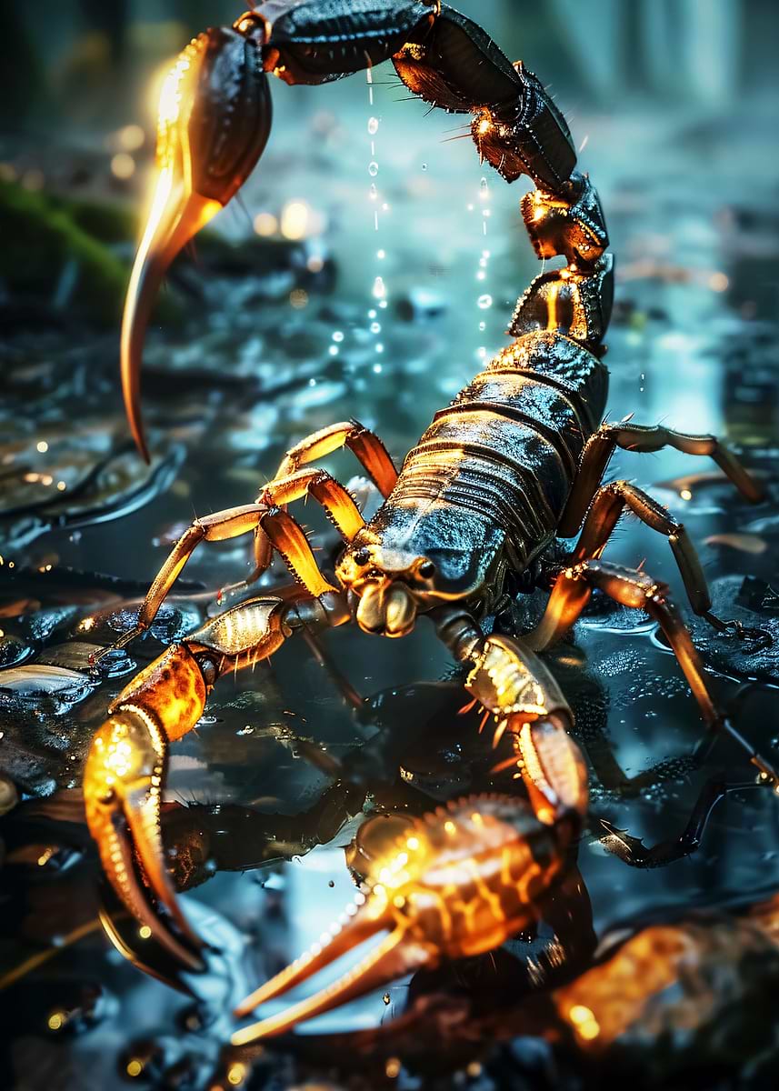 'Scorpion' Poster, picture, metal print, paint by Undermountain | Displate