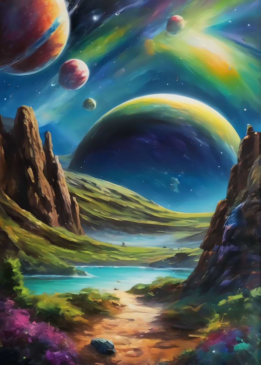 'Alien Valley' Poster, picture, metal print, paint by SoleiaFlur | Displate