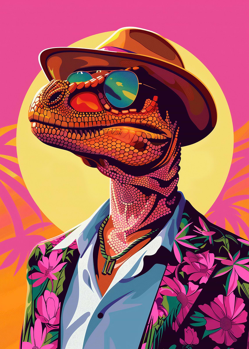 'Jurassic Pimp' Poster, picture, metal print, paint by The creative Hub ...
