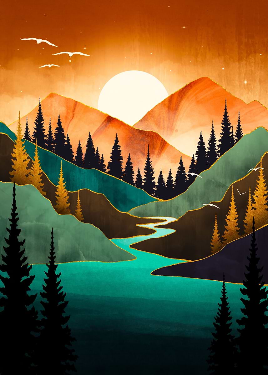 'Dawn' Poster, picture, metal print, paint by Mr Penguin | Displate