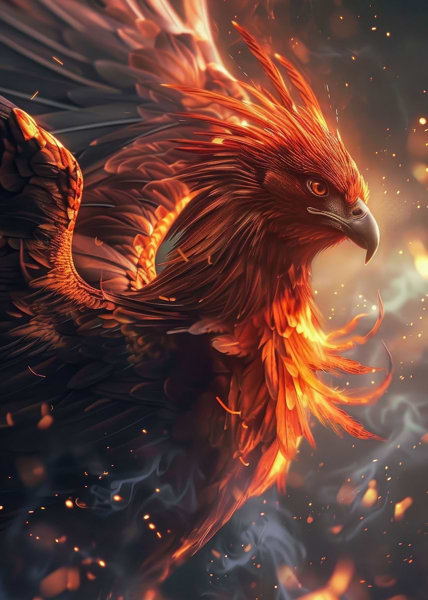'Fire Phoenix' Poster, picture, metal print, paint by CodeCrafted Art ...