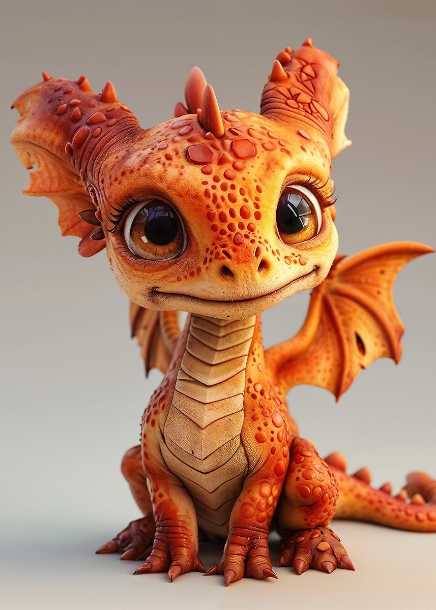 'cute baby dragon' Poster, picture, metal print, paint by Cute Animal ...