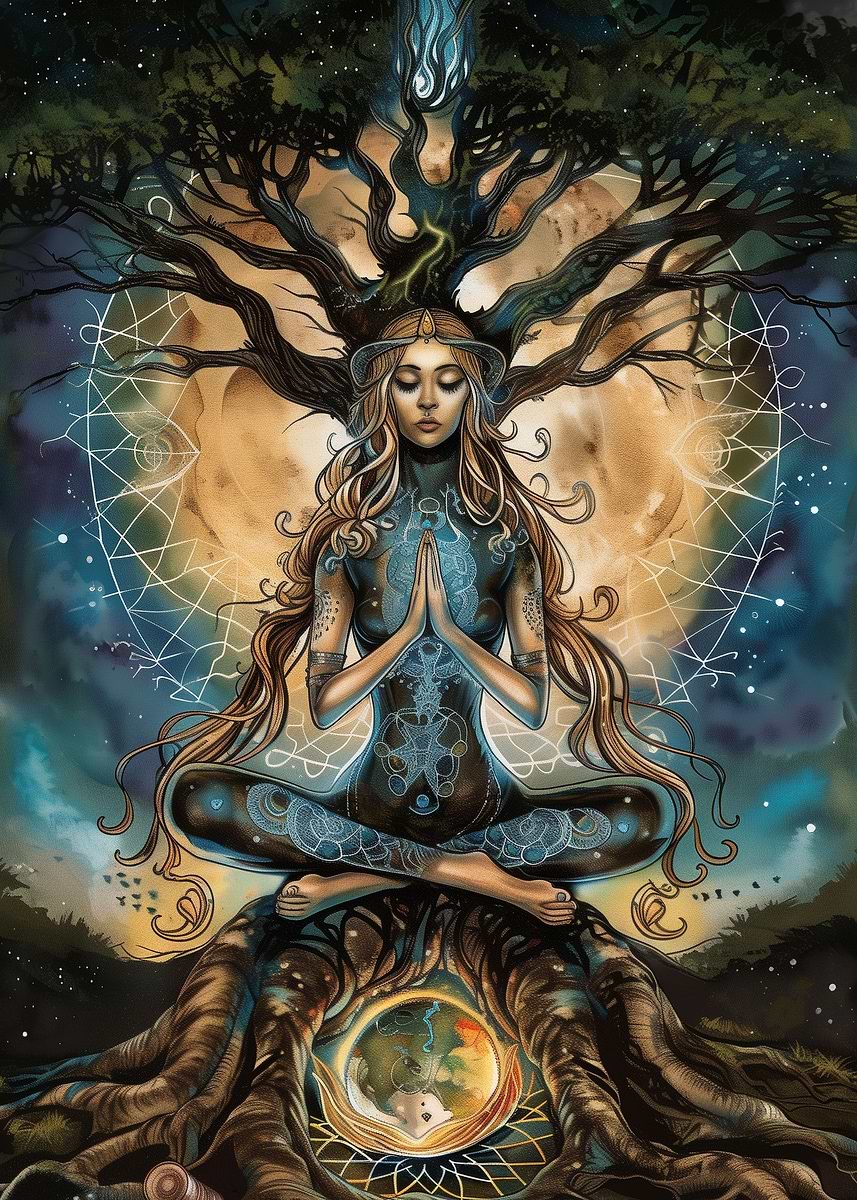 'Tree Of Life Meditation' Poster, picture, metal print, paint by ...