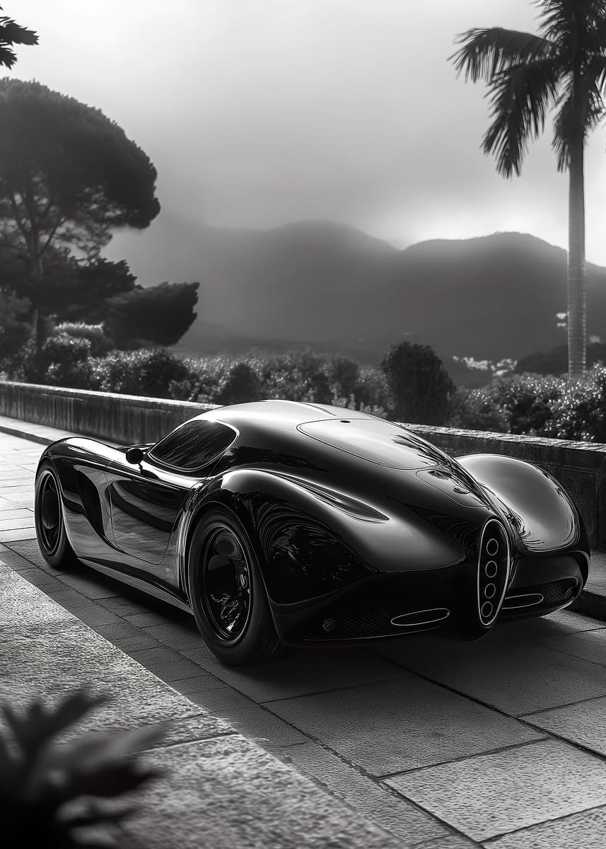 'Futuristic classic car' Poster, picture, metal print, paint by Roman ...