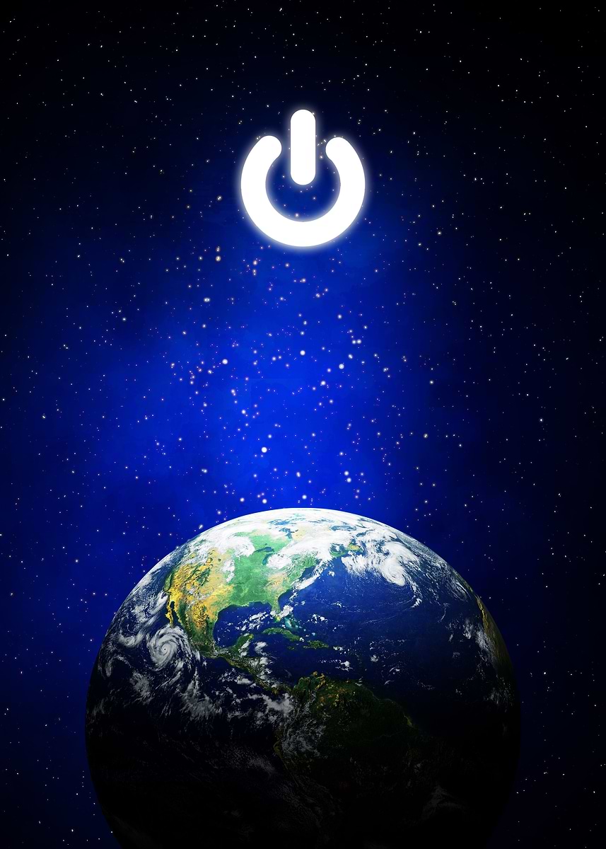 'Earth Power Button' Poster, picture, metal print, paint by ENZOKEN ART ...