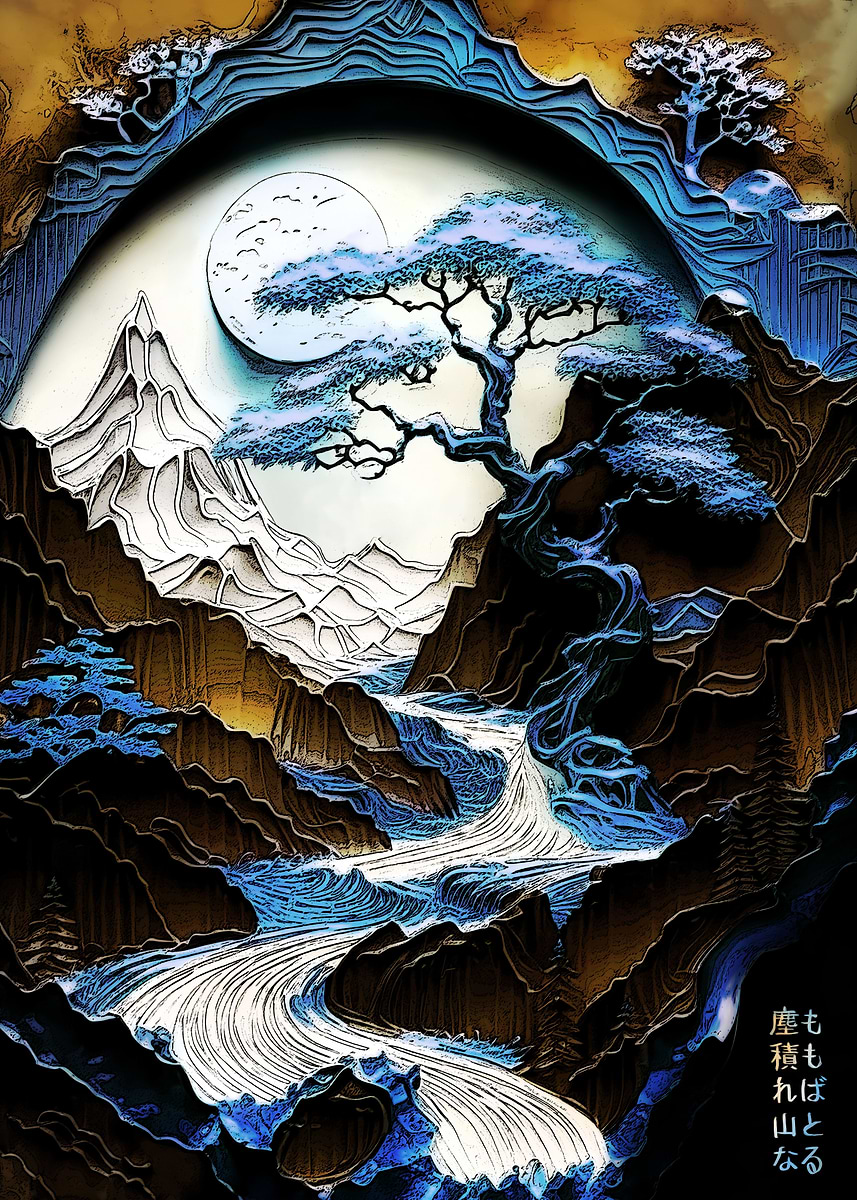 'Japanese Landscape texture' Poster, picture, metal print, paint by ...