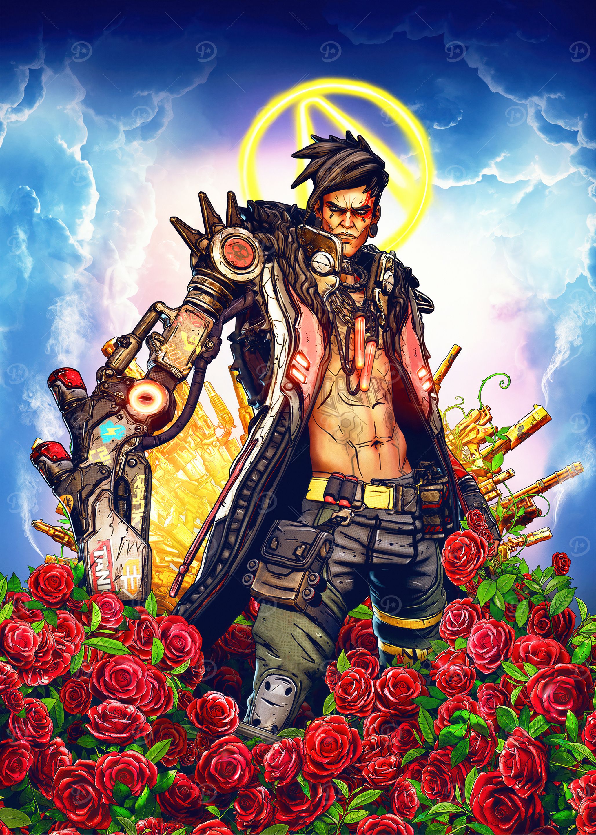 'Troy Roses' Poster, picture, metal print, paint by Borderlands | Displate