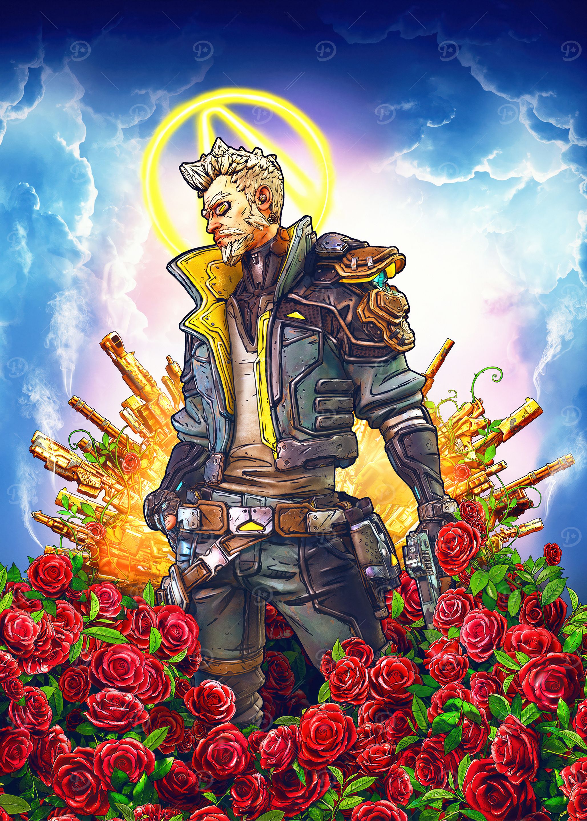 'Zane Roses' Poster, picture, metal print, paint by Borderlands | Displate