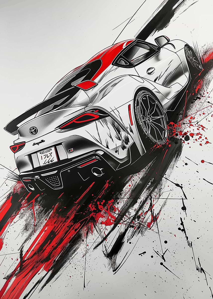 'Red Samurai Supra' Poster, picture, metal print, paint by Anima Art ...