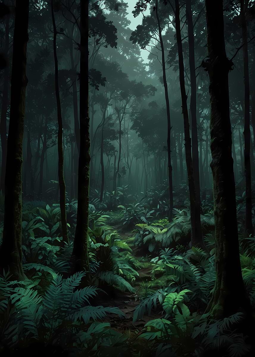 'Deep Forest Stories' Poster, picture, metal print, paint by Shamoon ...