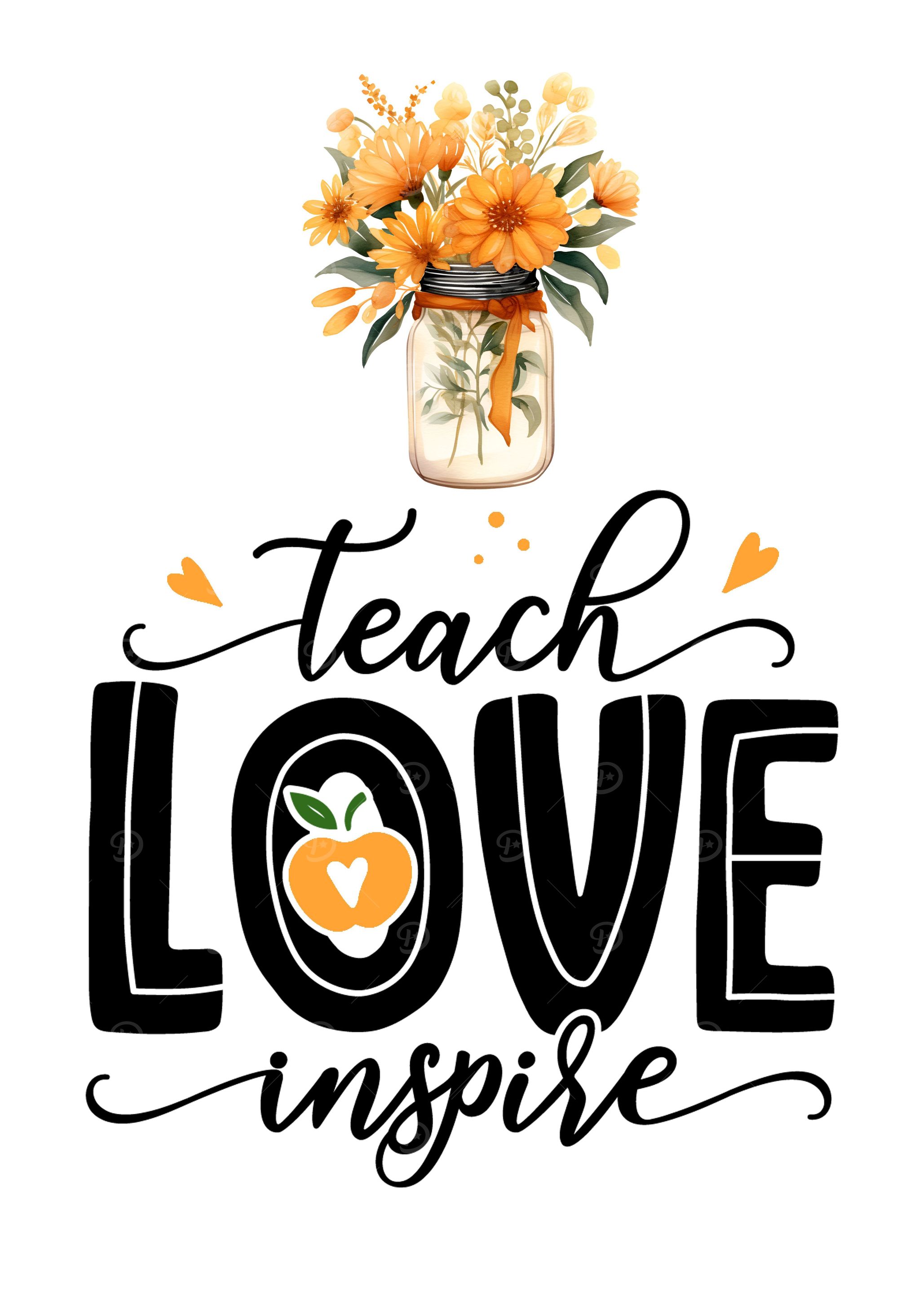 'Teach love inspire' Poster, picture, metal print, paint by Juliana RW ...