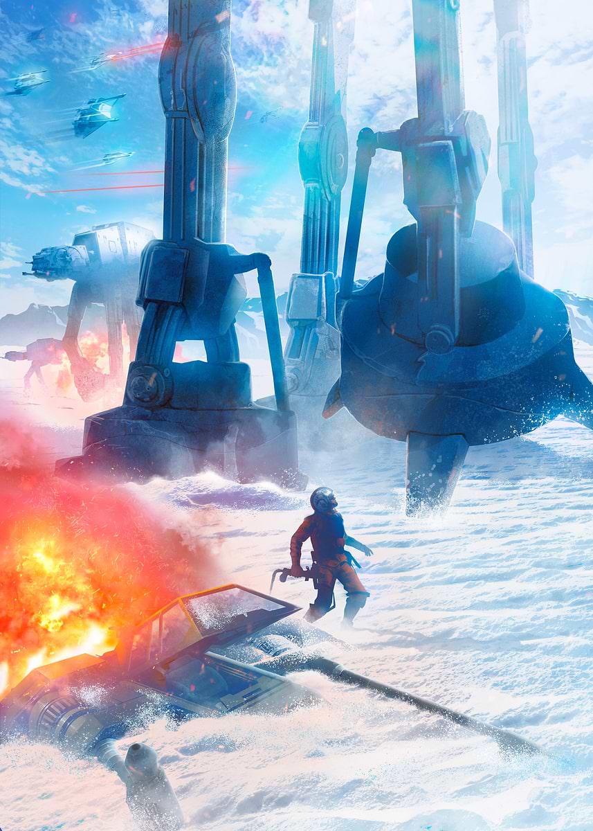 'Battle of Hoth' Poster, picture, metal print, paint by Star Wars ...