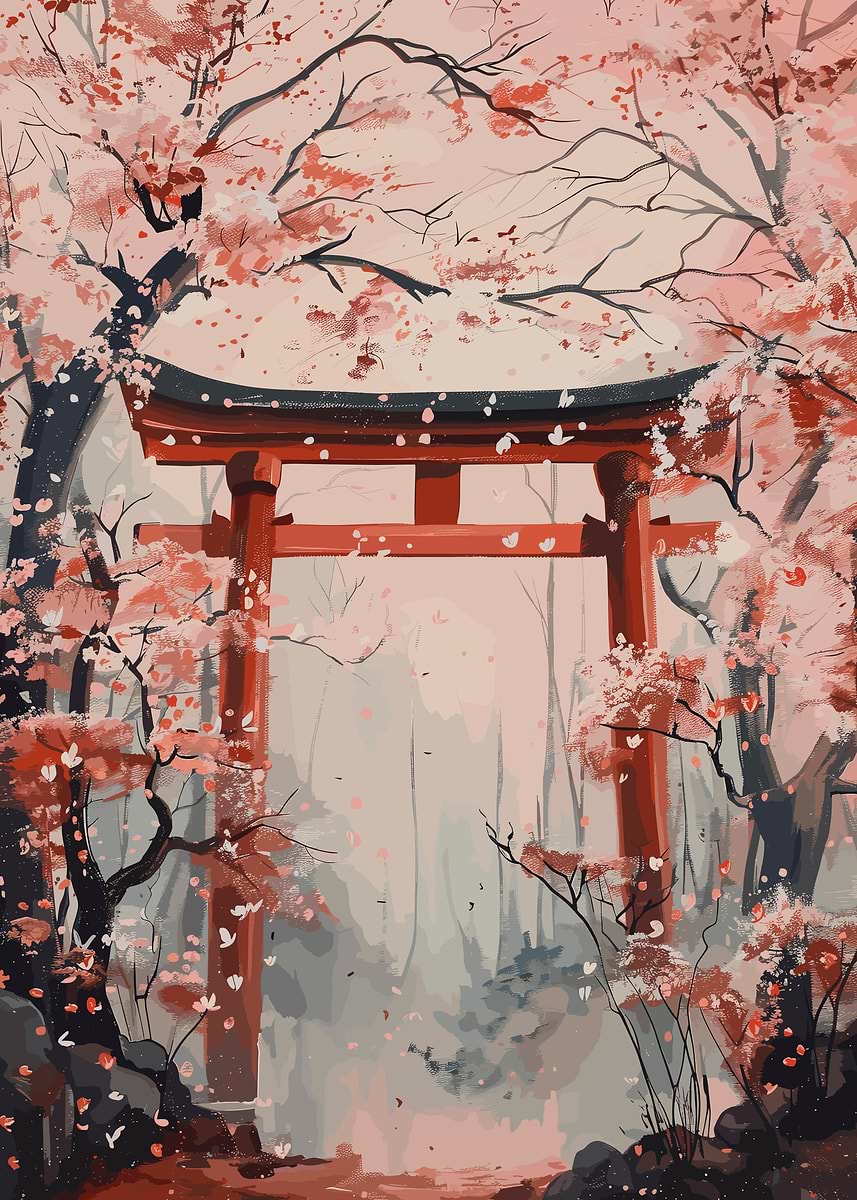 'Japanese Landscape ' Poster, picture, metal print, paint by Ander ...