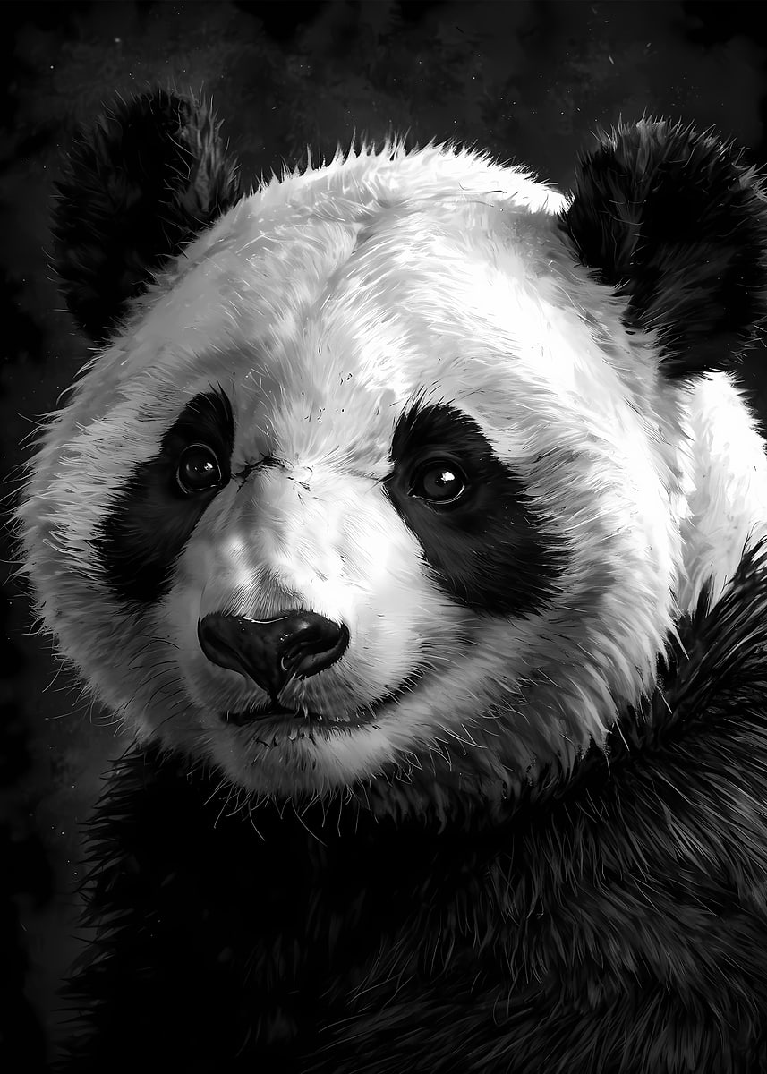 'Giant Panda Elegance' Poster, picture, metal print, paint by Shamoon ...