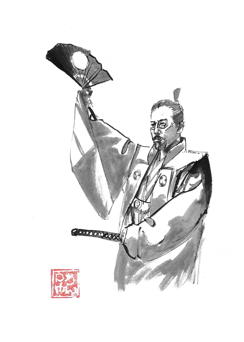 'shogun salute samurai' Poster, picture, metal print, paint by pechane ...
