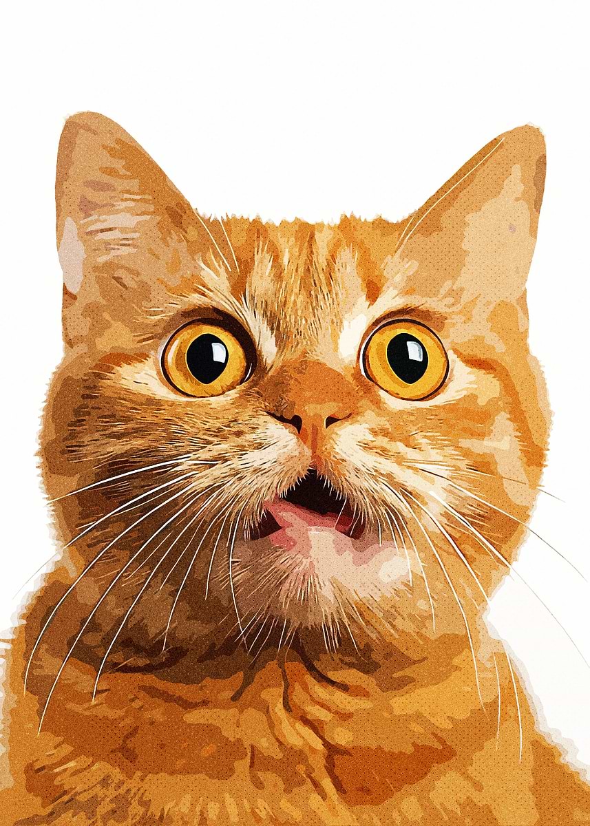 'Meme Cat Expressions' Poster, picture, metal print, paint by Magnum ...