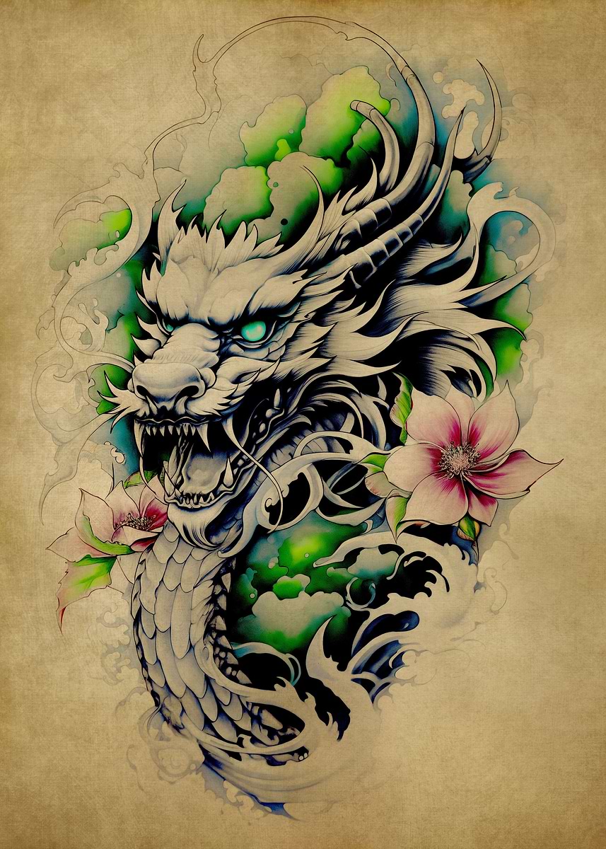 'Dragon Scroll No7' Poster, picture, metal print, paint by Boot Hill ...