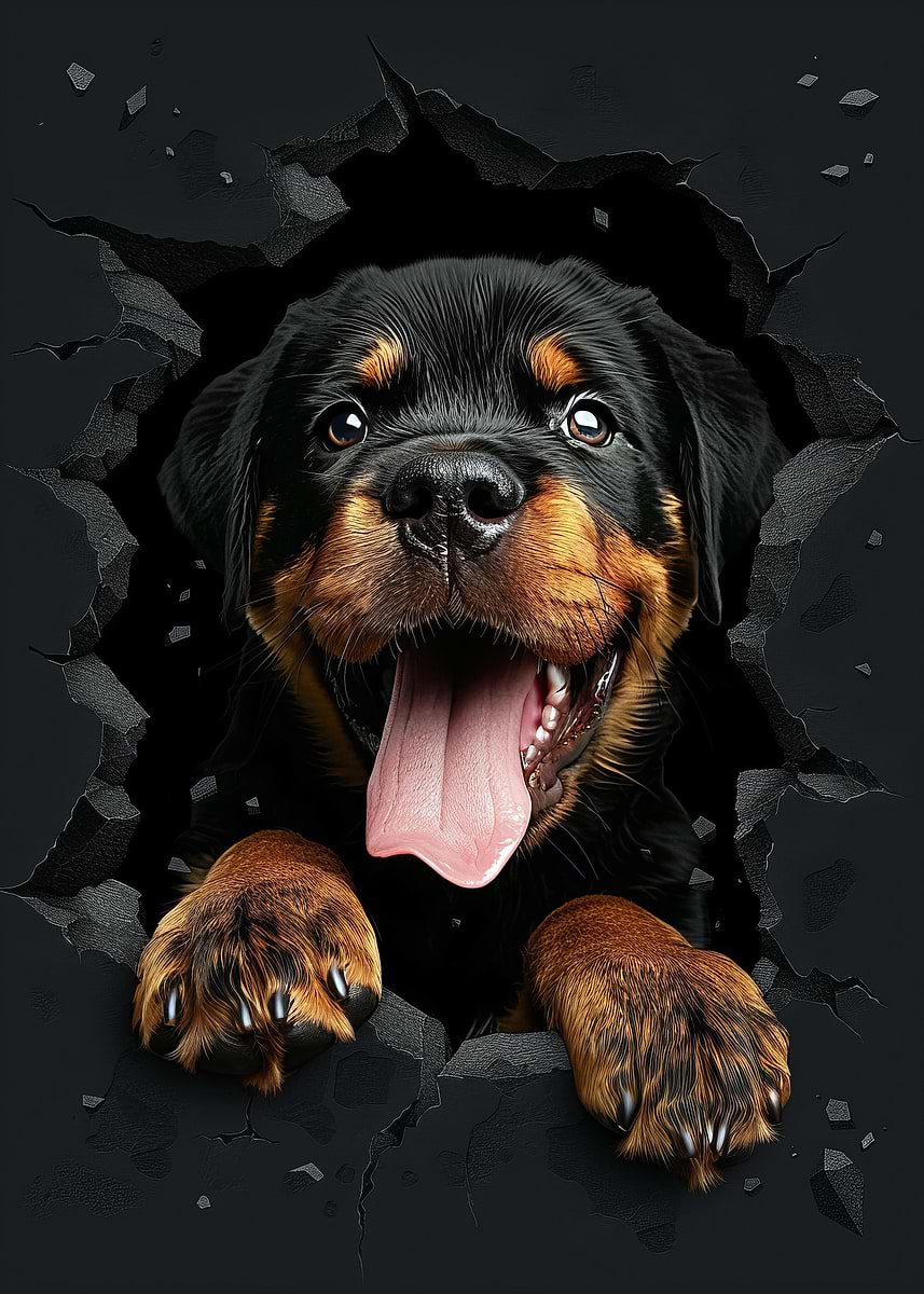 'Rottweiler' Poster, picture, metal print, paint by Henning Seiffert ...