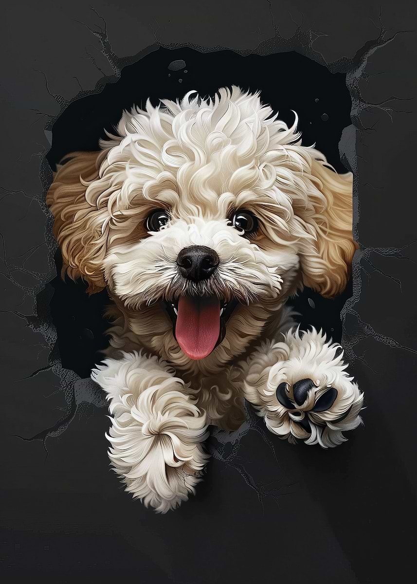 'Poodle' Poster, picture, metal print, paint by Henning Seiffert | Displate