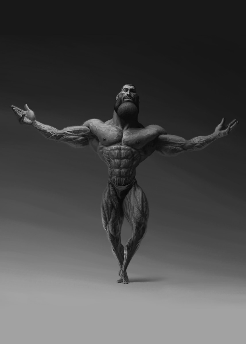 'Gigachad' Poster, picture, metal print, paint by Chard | Displate