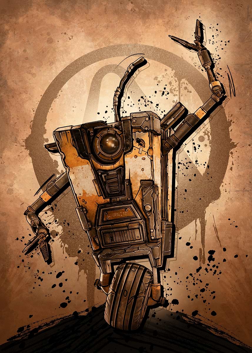 'Claptrap' Poster, picture, metal print, paint by Borderlands | Displate