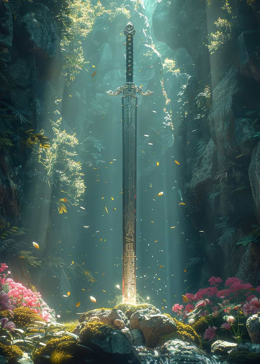 'Enchanted Sword' Poster, picture, metal print, paint by wellyans ...