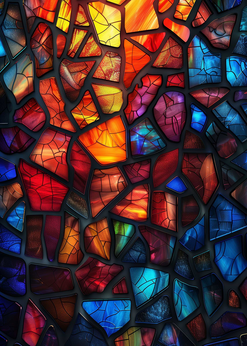 'Stained Glass Net' Poster, picture, metal print, paint by PRX ...